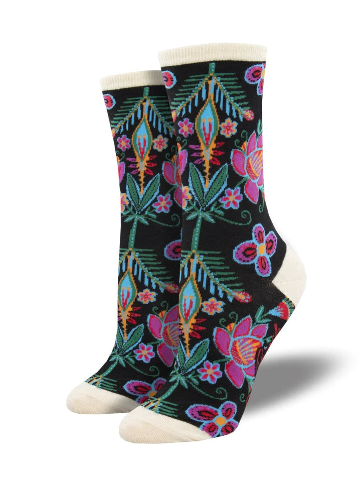 SOCKSMITH CREW SOCKS - ALYSSA FLORAL – The Little Change Room